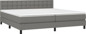 Box spring postel s matrací tmavě šedá 200x200 cm textil 3140402