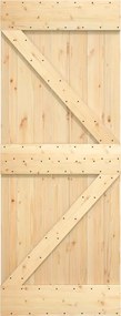 vidaXL Posuvné dveře s kováním 85 x 210 cm masivní borové dřevo [3203045]