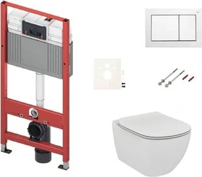 Cenově zvýhodněný závěsný WC set TECE do lehkých stěn / předstěnová montáž+ WC Ideal Standard Tesi SIKOTSE0