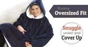 VERK Deka s rukávy a kapucí Huggle Hoodie - šedá