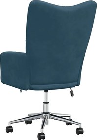 Relaxační křeslo modré samet 328171