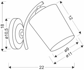 Nástěnná lampa ESNYR 1xE27/40W/230V černá/bílá