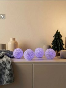 Sinsay - Sada kulatých stolních LED lamp RGB 4 pack - bílá