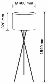 Stojací lampa TEKLA 1xE27/20W/230V černá