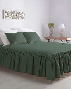 Přehoz Linen Frilly 160 x 210 cm zelený