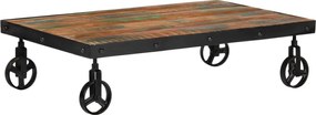 vidaXL Konferenční stolek s kolečky 100 x 60 x 26 cm recyklované dřevo [338016] Barva: Hnědá