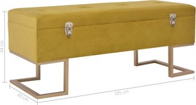 Lavice s úložným prostorem 105 cm hořčicová samet 247571