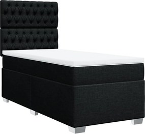 Box spring postel s matrací černá 90x200 cm textil 3290380