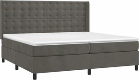 Box spring postel s matrací tmavě šedá 200x200 cm samet 3132940