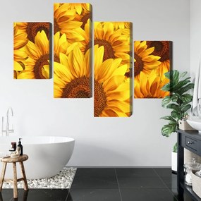 Vícedílný obraz 3D Květy Slunečnice Nedostatek Nedostatek Přírodní plátno 240x150