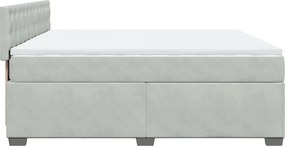 Box spring postel s matrací světle šedá 180x200 cm samet 3288690