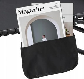 Zahradní lehátko SLEEPYLIKE s kapsou a polštářem černé