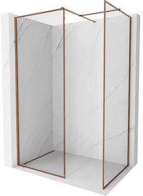 Mexen Kioto-F Sprchová stěna Walk-in s rámem 120 x 80 cm, transparent 8 mm, růžové zlato - 800-120-202-04-60-080