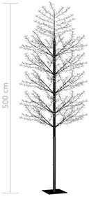 vidaXL Vánoční strom 2000 LED modré světlo třešňový květ 500 cm
