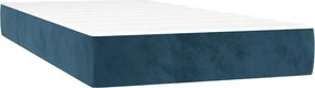 Box spring postel s matrací tmavě modrá 90x190 cm samet 3137699