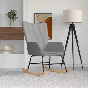 Houpací křeslo světle šedé textil 327611