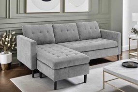Rohová sedací souprava Stockholm šedá manšestr 220cm