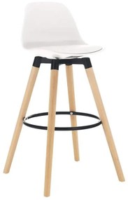 Barová židle Tempo Kondela, bílá / buk, EVANS