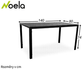 Noela Bezúdržbový kovový stůl Viking L 140cm