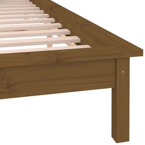 Rám postele s LED světlem medově hnědý 140x190 cm masivní dřevo