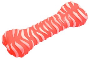 Gumová pískací hračka pro psy BONE 18 cm, růžová