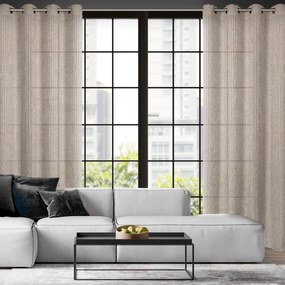 ZÁVĚS NA KROUŽCÍCH TIFFANY 135X250 CM BÉŽOVÁ