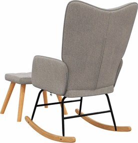 Houpací křeslo se stoličkou taupe textil 328027