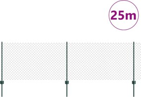 Plot s řetězovým odkazem a sloupkem 25 x 0,8 m Zelená Síťovina 3336247