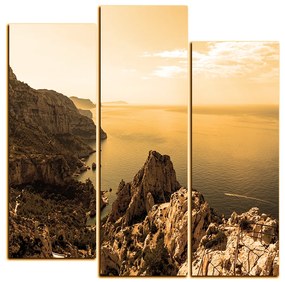 Obraz na plátně - Majestátní krajina s klidným mořem - čtverec 3233FC (105x105 cm)