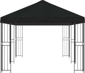 Zahradní altán 6 x 3 m Černá Polyester a ocel 190 gsm 3375991