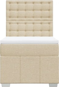 Box spring postel s matrací krémová 90x200 cm textil 3291570