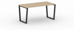 Kancelářský stůl PRIMO IMPRESS, černá podnož, 1600 x 800 mm, bílá