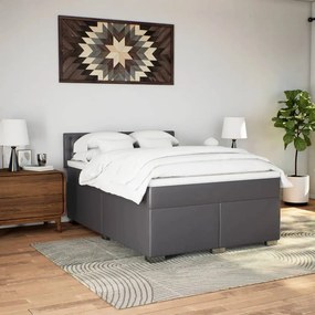 Box spring postel s matrací šedá 140x200 cm umělá kůže 3288426