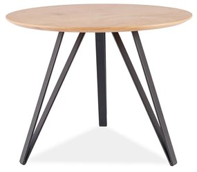 Dubový jídelní stůl s černými nohami TETIS 100x100