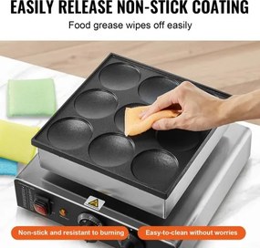 9PCS 76 mm Dutch Pancake Maker Komerční Dorayaki Baker 850 W nepřilnavý