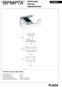 Bemeta Design PLAZA: Háček, dvojitý -
