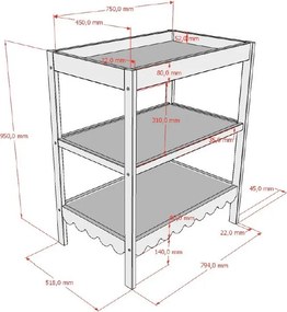 Béžový přebalovací pult s přebalovacím pultem Swingo – Vipack