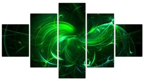 Obraz - zelená abstrakce (125x70 cm)