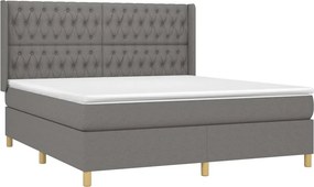 Box spring postel s matrací tmavě šedá 180x200 cm textil 3132250