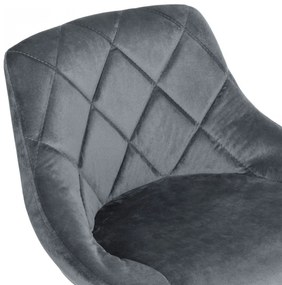 Barová židle CYDRO samet šedá