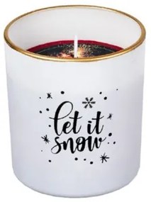 Svíčka ve skle LET IT SNOW - teplo krbu