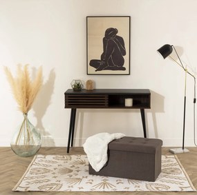 Velký pouf s odkládací přihrádkou v šedé barvě, pouf na chodbu, pouf na pokoj, skládací pouf, sedadlo, pouf