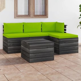 vidaXL 5dílná zahradní sedací souprava z palet + podušky borové dřevo [3061793] Barva: Béžová