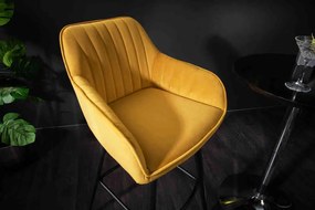 invicta interior Barová židle Turin samet, žlutá - 2ks 40437