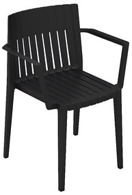 VONDOM Černá plastová zahradní židle SPRITZ s područkami