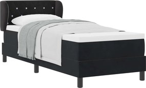 Postel s boxspringem s čelo Černá 80 x 200 cm samet 3340306