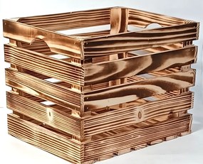 Dřevěná bedýnka 40x40x30 cm - opalovaná