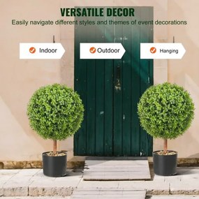 Umělé topiary Zimostrázové stromy, 61 cm vysoké (2 kusy)