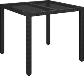 5dílný zahradní jídelní set s poduškami černý polyratan 3212636