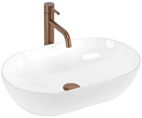 Rea Amelia, umyvadlo na desku 520x325x125 mm, bílá lesklá, REA-U4331